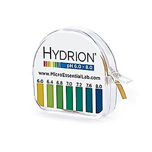 Micro Essential Lab 345 Hydrion Short Range pH Test Paper Dispenser, 6.0 - 8.0 pH, Single Roll