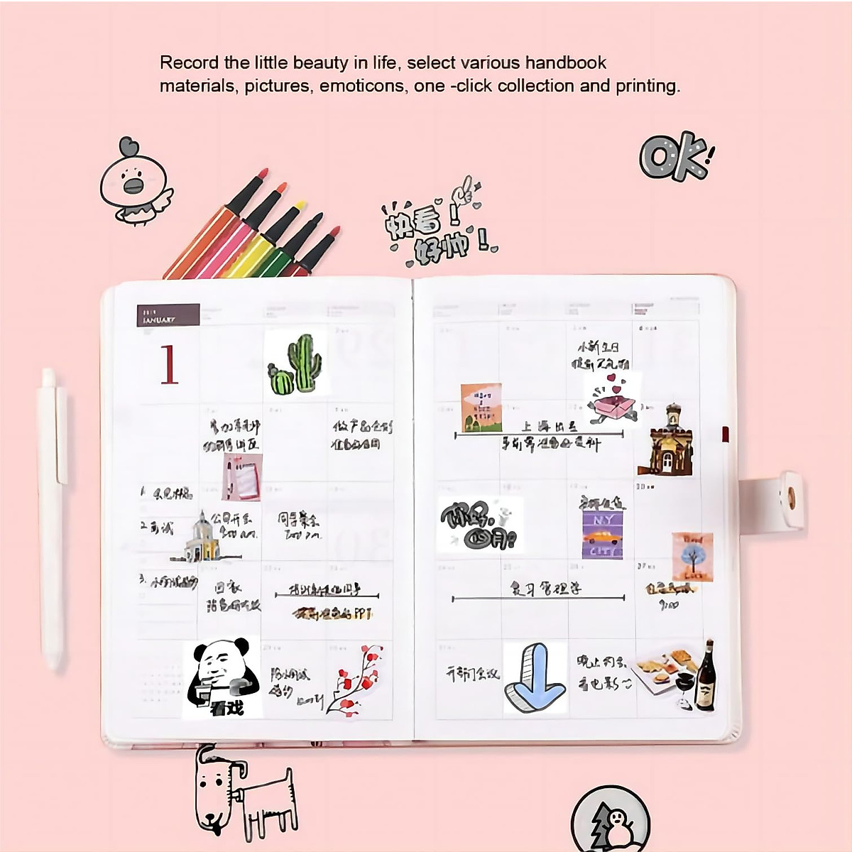 10Pcs Mini Printer Paper, 57 x 25 mm Self Adhesive Thermal Paper Printable Sticker Paper for Pocket Thermal Printer