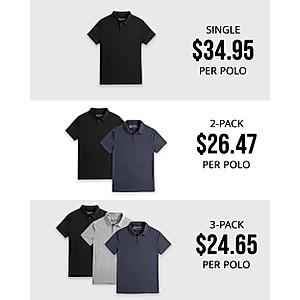 INTO THE AM Essential Polo Shirts for Men - Modern Fit Collared Shirt Men Fitted Short Sleeve Classic Golf Collar Shirts (Olive Green, 3X-Large)