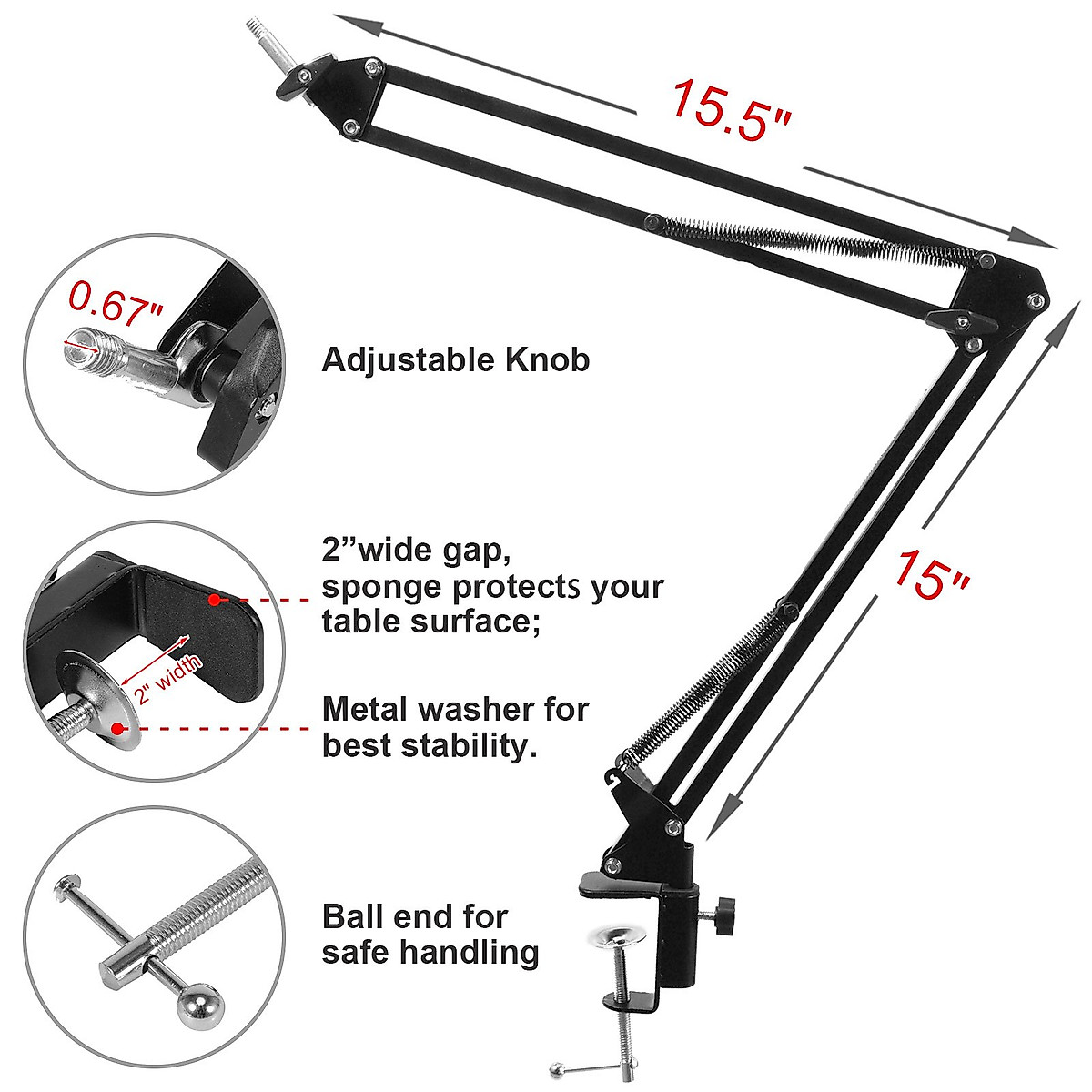 Voilamart USB Streaming Podcast Microphone, Condenser Microphone Set BM-800 with Adjustable Recording, Suspension Scissor Arm Stand, Shock Mount, Podcast Condenser Microphone for YouTube, Recording