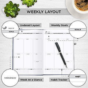 Live Whale Planner - 90 Day Planner - Full Focus Planner - 3 Month Planner Designed To Achieve Success (LinenGrey)