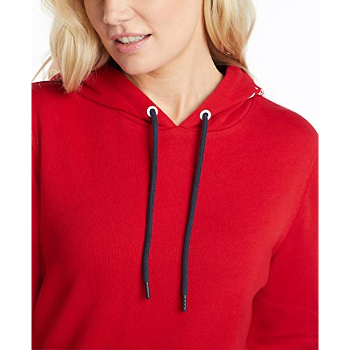 Nautica Women's Classic Supersoft 100% Cotton Pullover Hoodie, Red, Medium