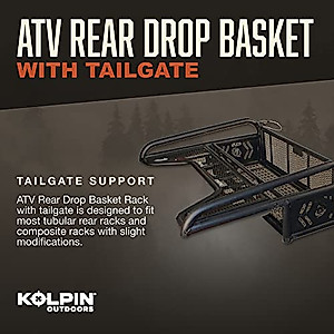 Kolpin ATV Rear Drop Basket Rack Collapsible Tailgate Universal - 53300, Black