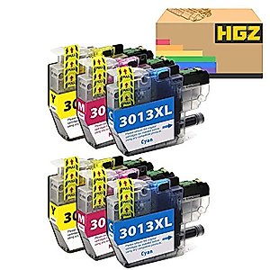 HGZ 6 Pack 3013 Ink Color Replacements for Brother LC3013 Ink Cartridges Compatible with MFC-J487DW MFC-J491DW MFC-J497DW MFC-J690DW MFC-J895DW Inkjet Printers (2Cyan+2Magenta+2Yellow)