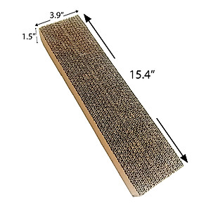 Catry Pack of 3, Cat Scratcher, Replacement Cardboard, Cat Scratching Pad, Paper Cardboard, Individual Uses or for Replacement Parts. Size of 15.4in x 3.9in x 1.5in