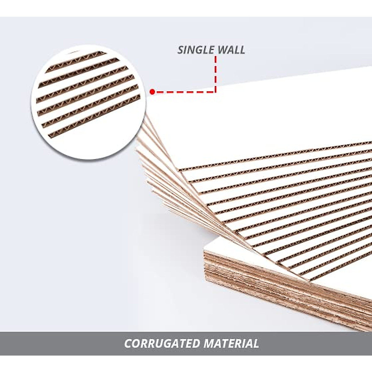 BannerBuzz Shipping Corrugated Box, 100% Recyclable, Made of Single Wall C Flute Corrugated Fiberboard in Semi-gloss White Kraft Paper with ECT 25# (12" x 10" x 8", Pack of 100)