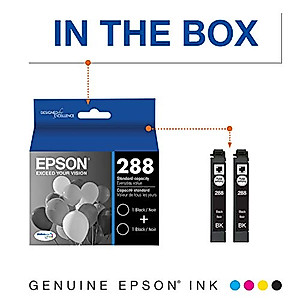 EPSON T288 DURABrite Ultra -Ink Standard Capacity Black Dual -Cartridge Pack (T288120-D2) for select Epson Expression Printers