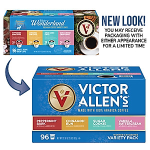 Victor Allen's Coffee Winter Wonderland Variety Pack, 96 Count, Single Serve Coffee Pods for Keurig K-Cup Brewers
