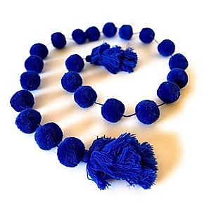 Party Pom Pom Garland Felt Ball Garland Pom Pom Strings Used for Nursery Bunting Banner Holidays Christmas MantleTree Birthday Decor Mexican (Royal Blue)