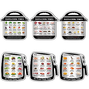 ZOWIE KING Kitchen Conversion Chart Cooking-Time Magnet - Air Fryer Magnetic Cheat Sheets Instant Pot Decals Refrigerator Magnets (Instant Pot & Air Fryer)