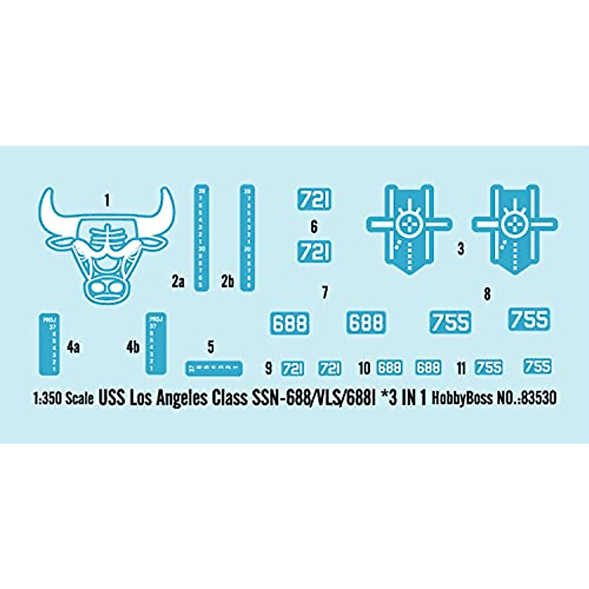 Hobby Boss USS Los Angeles Class SSN-688/VLS/688I 3-in-1 Boat Model Building Kit