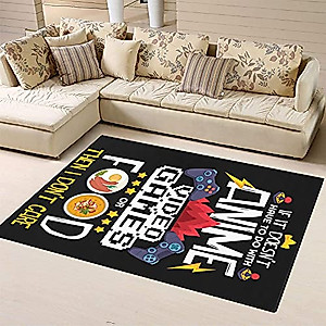 Anime Video Game Food Gamer Area Rug Non-Slip Carpets Floor Mat for Bedroom Living Room Home Decoration 5.2'x7.5'