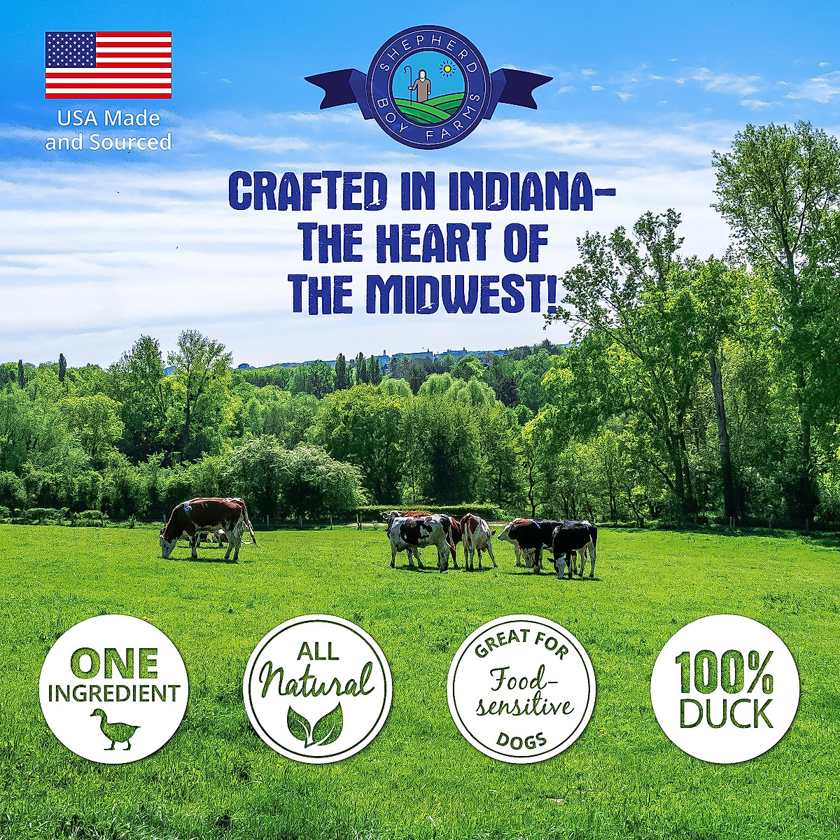 Shepherd Boy Farms Freeze Dried Dog Treats, Duck Heart, All Natural Freeze-Dried Dog Treat & Dog Snacks, Made in USA, High in Protein, Essential Nutrition of Raw Dog Food, 8oz