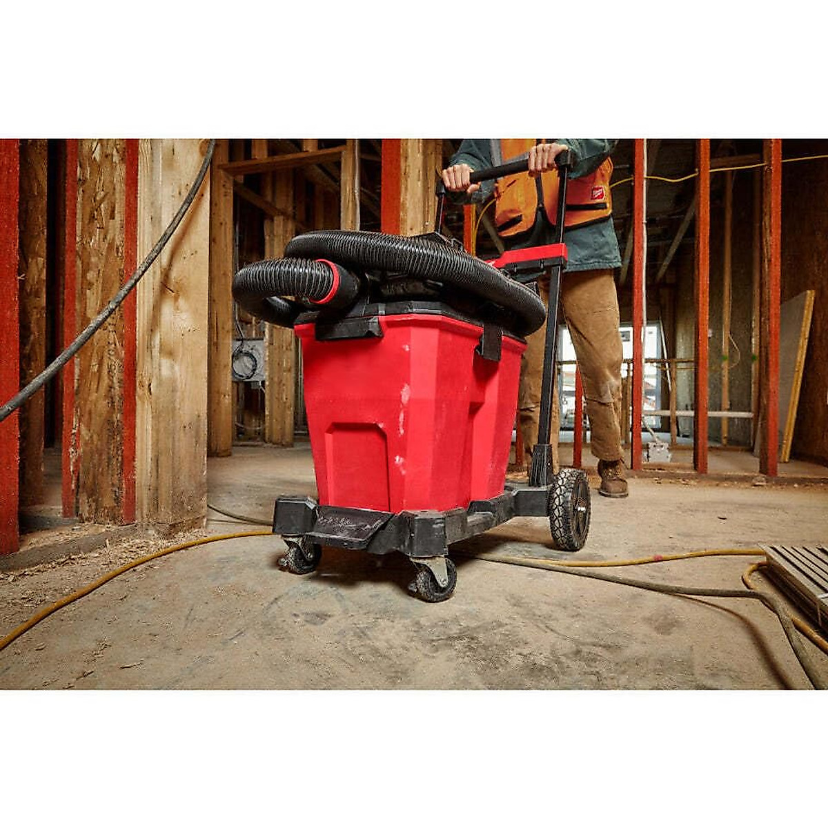 Milwookee Fits Milwaukee 0933-20 Premium Wet/Dry Vacuum Cart,Rolling Tool Box,Tool Box with Wheels,Dolly cart, Red