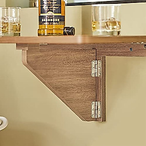 Haotian SoBuy Trestle Desk Wall-Mounted Drop-Leaf Table Folding Kitchen & Dining Computer Desk Home Office Workstation, Natural FWT03-PF