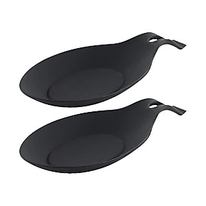 Round Silicone Spoon Rests - Set of 2 Black