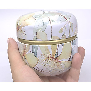 Topwon Powder Case with Powder Puff for Body Powder Container Dusting Powder Case for Baby&Mom (Gloden Flower)