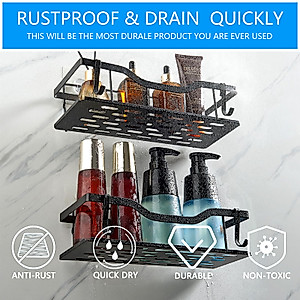 MeimeiDe Shower Caddy Organizer Adhesive No Drilling Stainless Bathroom Shower Shelves Rustproof Metal Tray for Shower Organizer Home Decor Bathroom Accessories Pack of 5