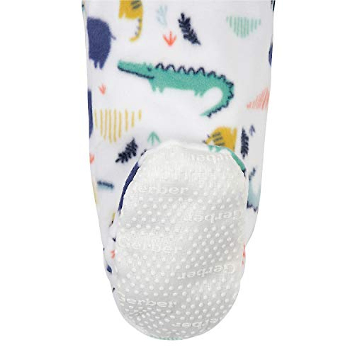 Gerber Baby Boys' Toddler Loose Fit Flame Resistant Fleece Footed Pajamas 2-Pack, Grey Zoo & Rhino, 6-9 Months