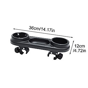 Stroller Snack Tray, 3 in 1 Stroller Cup Holder Clip On Removable Universal Stroller Snack Catcher and Drinks Holder Non Slip (Black)