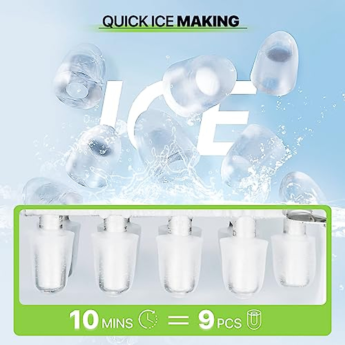 Magshion Ice Maker Countertop with Self-Cleaning, 26lbs/24H, Bullet-Shaped Ice (2 Sizes), Digital Display & Timer, 1.8lbs Ice Storage Capacity, Ice Cube Maker Machine for Home & Kitchen (White)