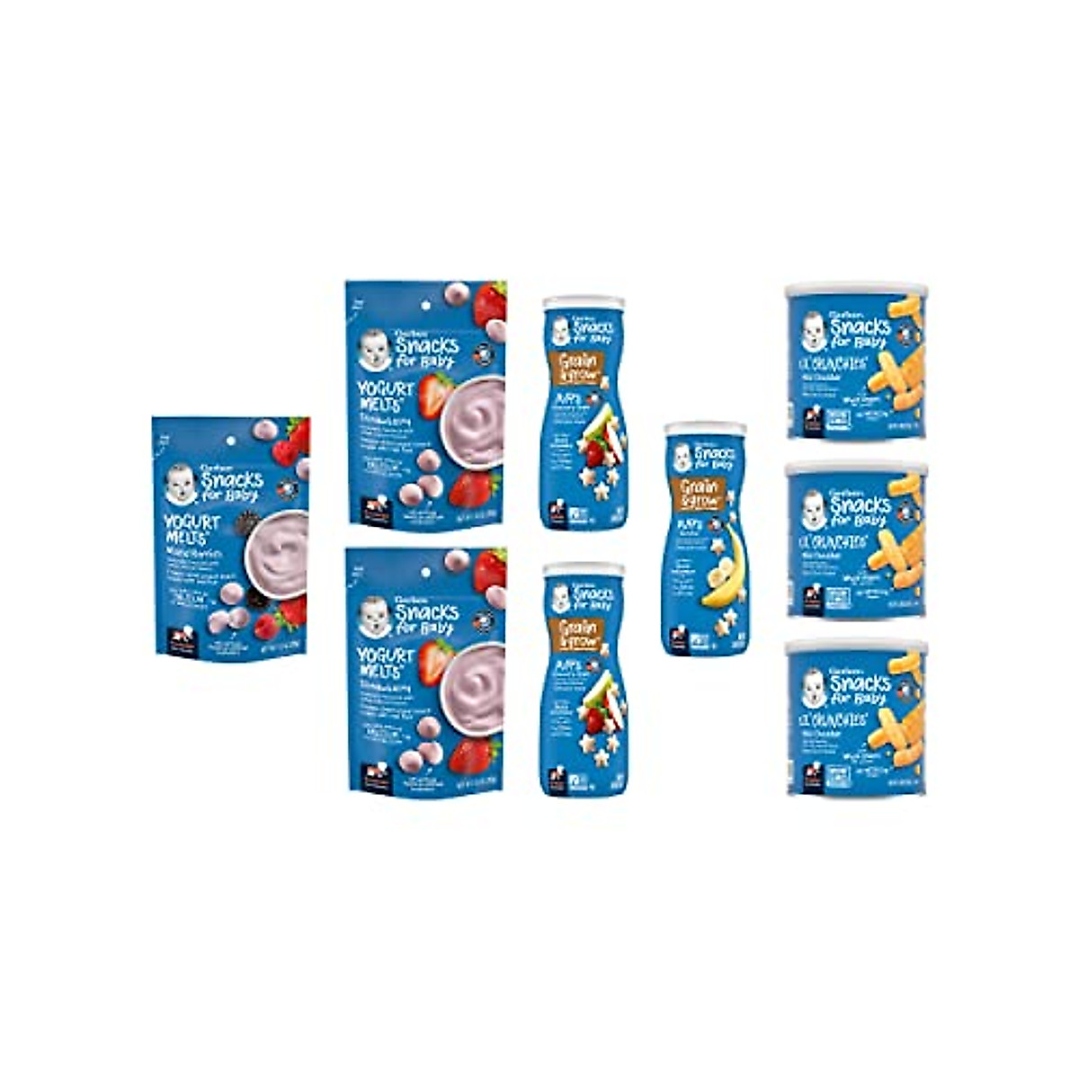 Gerber Snacks for Baby Variety Pack, Yogurt Melts, Puffs and Lil Crunchies (Set of 9)