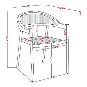 Furniture of America Clark Aluminum Patio Dining Chair in Walnut (Set of 2)