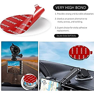 9 PCS 80mm(3.15 inches) Adhesives Pads for Dashboard/Windshield Suction Cup Mount, Transparent Double-Sided Sticker Windshield Mount Adhesives for Dashboard Mounting Disk/Camera/GPS/Car Phone Mount