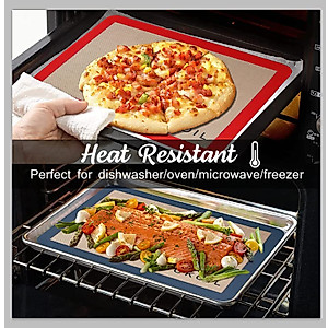 Small Silicone Baking Mats Quarter Sheet Baking Mats Non Stick Silicone Oven Liners, BPA Free, Professional Grade Silicon Baking Sheet for Cookies, Macarons Bread & Pastry, Toaster Pad Set of 3 Pack