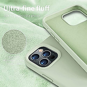 Vooii Compatible with iPhone 13 Pro Max Case, Liquid Silicone Full Body Protective Case with [Anti-Scratch] [Soft Microfiber Lining] [Camera Protective] for iPhone 13 Pro Max 6.7 inch, Matcha