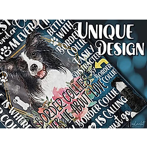 Border Collie Gifts, Border Collie Blanket for Border Collie Mom & Dad, Cute & Unique Border Collie Design, Throw Blanket Gifts for Dog Lovers, Family, Friends, Flannel Plush Blankets - 50"x 65"