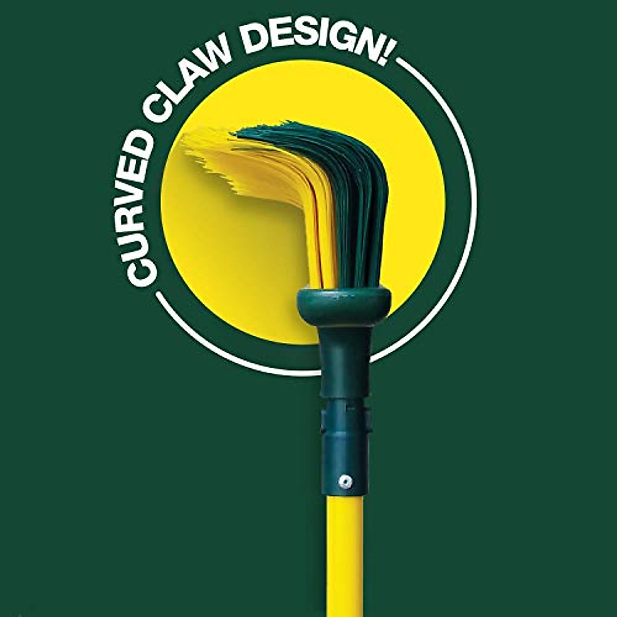 Claw Broom - Easy Push and Pull Design for Raking and Sweeping Indoor Outdoor - Adjustable Handle 38" - 62" - Curve Claw bristles - Dust, Leaves, and Light Snow are Swept Away in a Jiffy