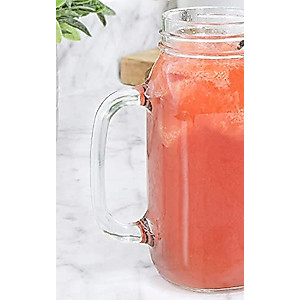 Darware Mason Jar Mugs with Handles (24oz, Clear, 4-Pack); Glass Drinking Glasses for Cold Beverages, Decoration, Storage, Party Favors, Cocktails, Floats