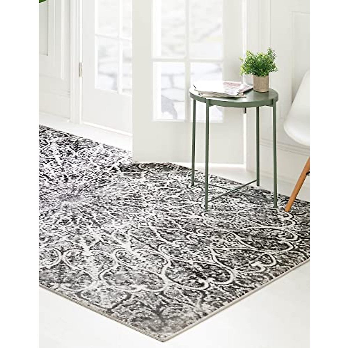 Unique Loom Sofia Collection Area Rug - Grace (5' 1" x 8', Dark Gray/ Gray)