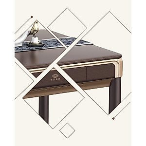 4-Legged Automatic Mahjong Table with 36mm Numbered Tiles (Green+Blue) Hard Tabletop Cover Chinese/Filipino/American Style All Fit No More Shuffling,More Rounds