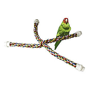 JW Pet Booda Byrdy Bush Interactive Bird Toy, Cable Cross Multi, Medium