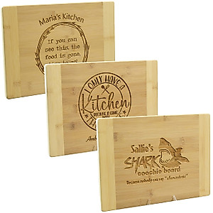 Brew City Engraving –Sharkcoochie, Bad Cook/Chef & Other Funny Designs – Personalized Laser Engraved Bamboo Cutting Boards – Great Gag Gift for Friends, Relatives, Husband, Wife –Shark Coochie Board