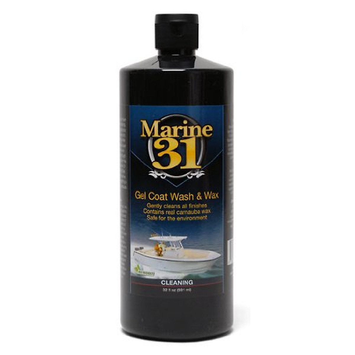 Marine 31 Gel Coat Boat Wash & Wax with Carnauba - 32 oz. - Gentle Clean with UV Protection, High-Gloss Finish, Easy Wash & Wax for Boats