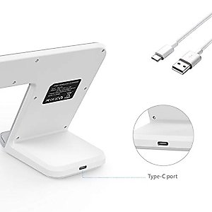 2 in 1 Charging Station, Fast Qi Wireless Charger Stand, FACEVER Wireless Charging Stand for Apple Multiple Devices iPhone 14 Pro 13 12 Max 11 Xs X XR 8 Plus Apple Watch Series Ultra 8 7 6 5 4 3 2