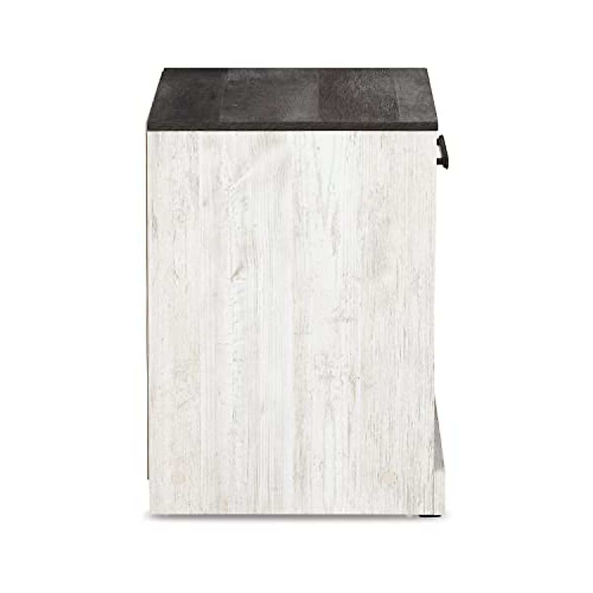 Signature Design by Ashley Shawburn Farmhouse 1 Drawer Night Stand, White & Gray