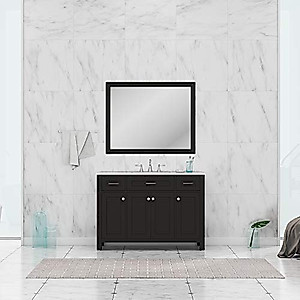 Alya Bath HE-101-48-E-CWMT Norwalk Single Bathroom Vanity with Carrera Marble Top and No Mirror, 48", Espresso