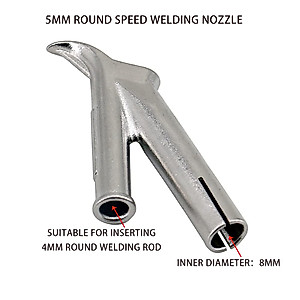 6pcs Triangular Round Speed Welding Nozzle Tacking Nozzle Push Fit 5mm Standard Welder Tip for PVC Hot Air Gun Plastic Heat Gun Welding Machine