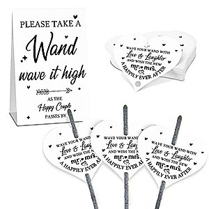 100 Pcs Wedding Sparkler Tags Heart Shape Wedding Wand Tags and 1 Pcs Wedding Sparkle Cards Sparkler Cards Tags Decor Sign for Wedding Anniversary Engagement Bridal Shower Cards Only (Classic Style)
