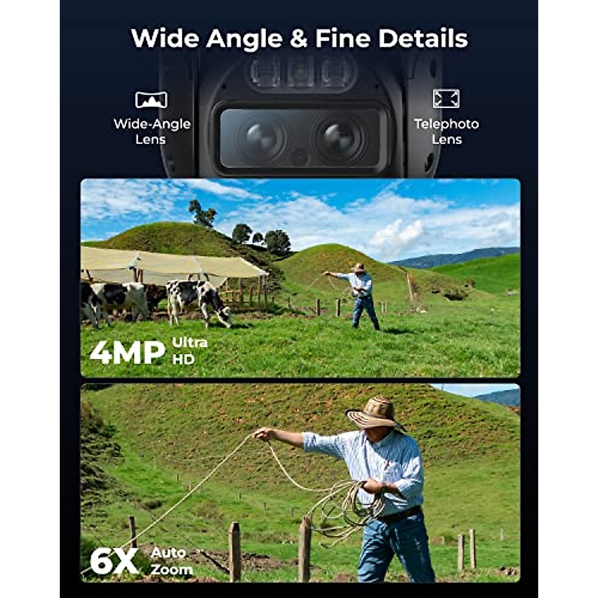 REOLINK TrackMix LTE+SP - 4G Cellular Security Camera Outdoor, No WiFi Needed, 2K PTZ Camera with Auto Tracking, 6X Hybrid Zoom, Wireless Solar Powered, Color Night Vision with Spotlight, AI Detection