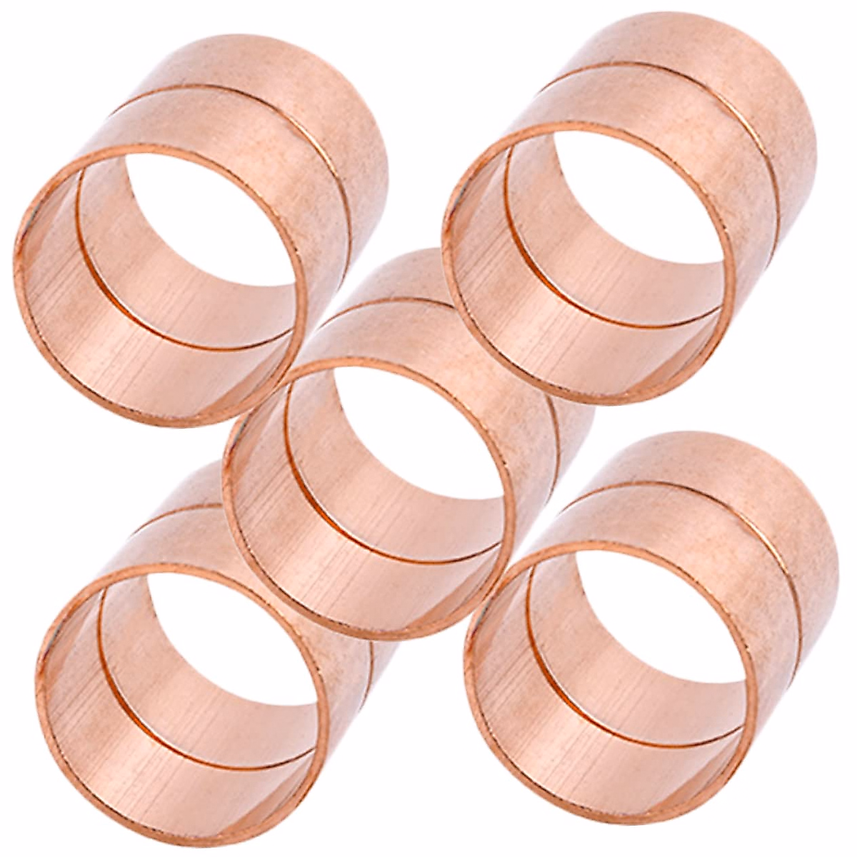 Angoily 15 Pcs Copper Air Conditioning Copper Tube Straight Connector Tubing Coupling Copper Coupling Brass Pushfit Fittings Straight Coupling Brass Fittings Isometric Copper Fittings