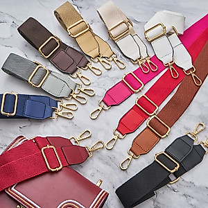 DEVPSISR Wide Shoulder Purse Strap Replacement Adjustable Belt Canvas Bag Crossbody Handbag (Leather Buckle-Coffee)