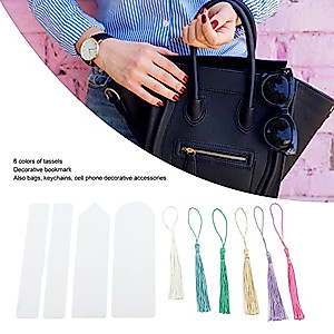 Mothinessto Blank Bookmarks, Waterproof Handcraft High Transparency Rectangle Clear Bookmark for Luggage Tag