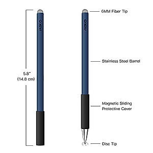 Stylus for iPad(2 Pcs), MEKO 2-in-1 3rd Gen Disc Universal Stylus Pens Touch Screens for Apple/iPhone/Ipad pro/Mini/Air/Android/Microsoft/Surface All Capacitive Touch Screens (Red & Blue)
