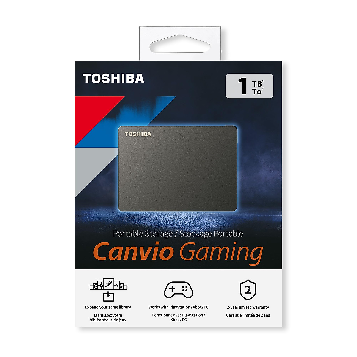 Toshiba 1TB Canvio Gaming - Portable External Hard Drive Compatible with Most PlayStation, Xbox and PC Consoles, USB 3.2. Gen 1 Technology, Black (HDTX110EK3AA)