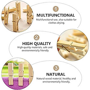 120pcs Practical Quilt Wood Houseware Clothespin, Clothesline Snack Bamboo Paper Clothespins, with Cm, Drying Multi Pegs Duty Crafts, Photo Organizer Food Hardwood Non Portable